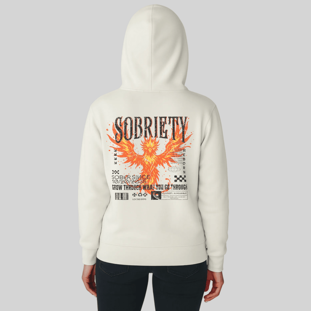 Women's Cream Phoenix Reborn Recovery Hoodie ULTRA Premium Garment Dye ...